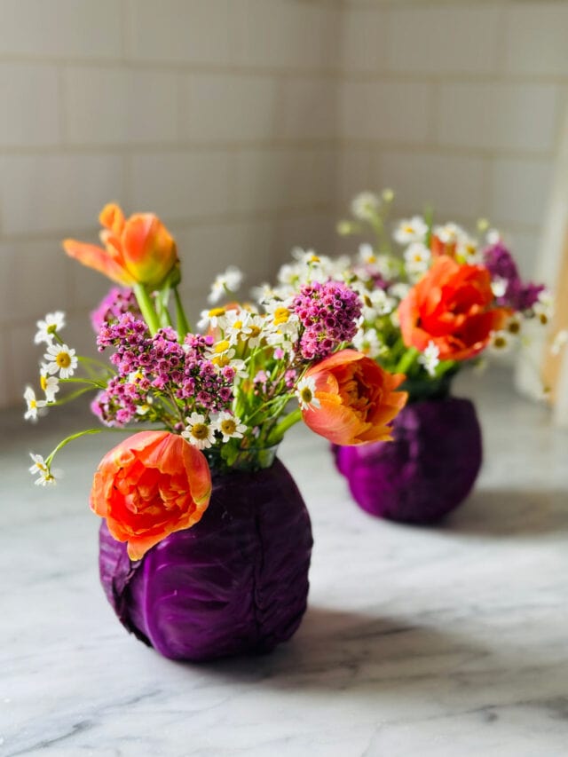 Create a Spring Centerpiece Using Cabbage as a Vase | Most Lovely Things