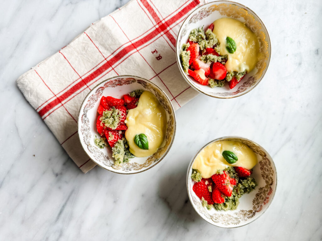 A Simple Summer Dessert: Sugared Basil Strawberries With Crème Anglaise ...